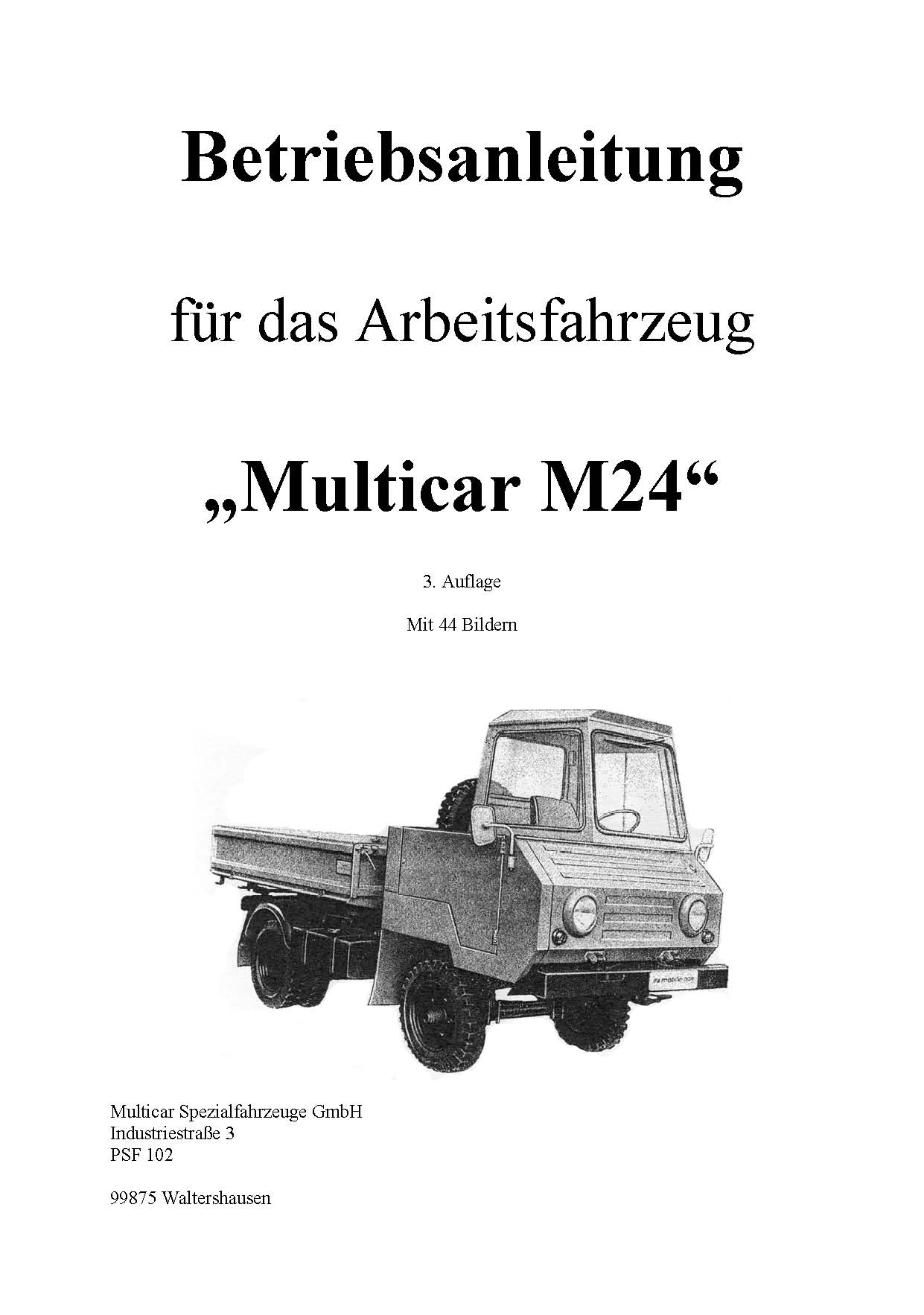 Betriebsanleitung für Multicar M24 | Anleitungen | M24 | Muli Shop ...